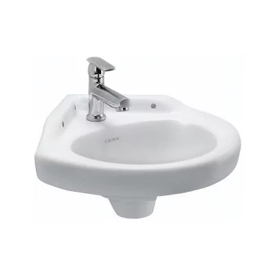 Cera Corner Wall Hung Wash Basin Without Pedestal Snow-White Wholesale ...
